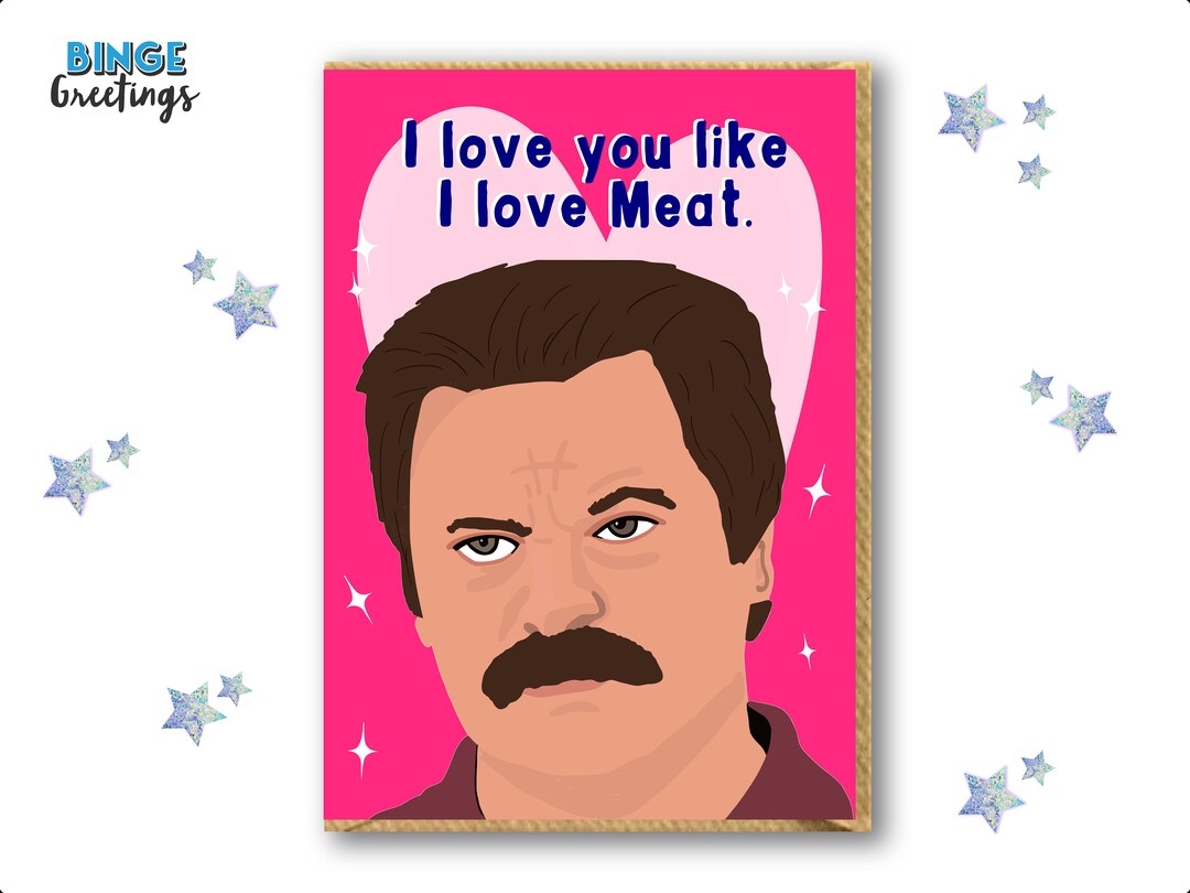 Ron Swanson Valentines Card - Ron Swanson Valentines Day - Parks and ...