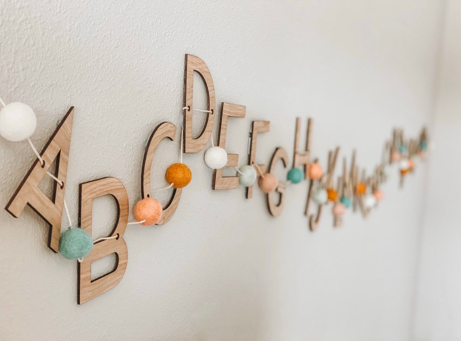 Alphabet Banner Wooden Alphabet Wall Decor Educational | Etsy