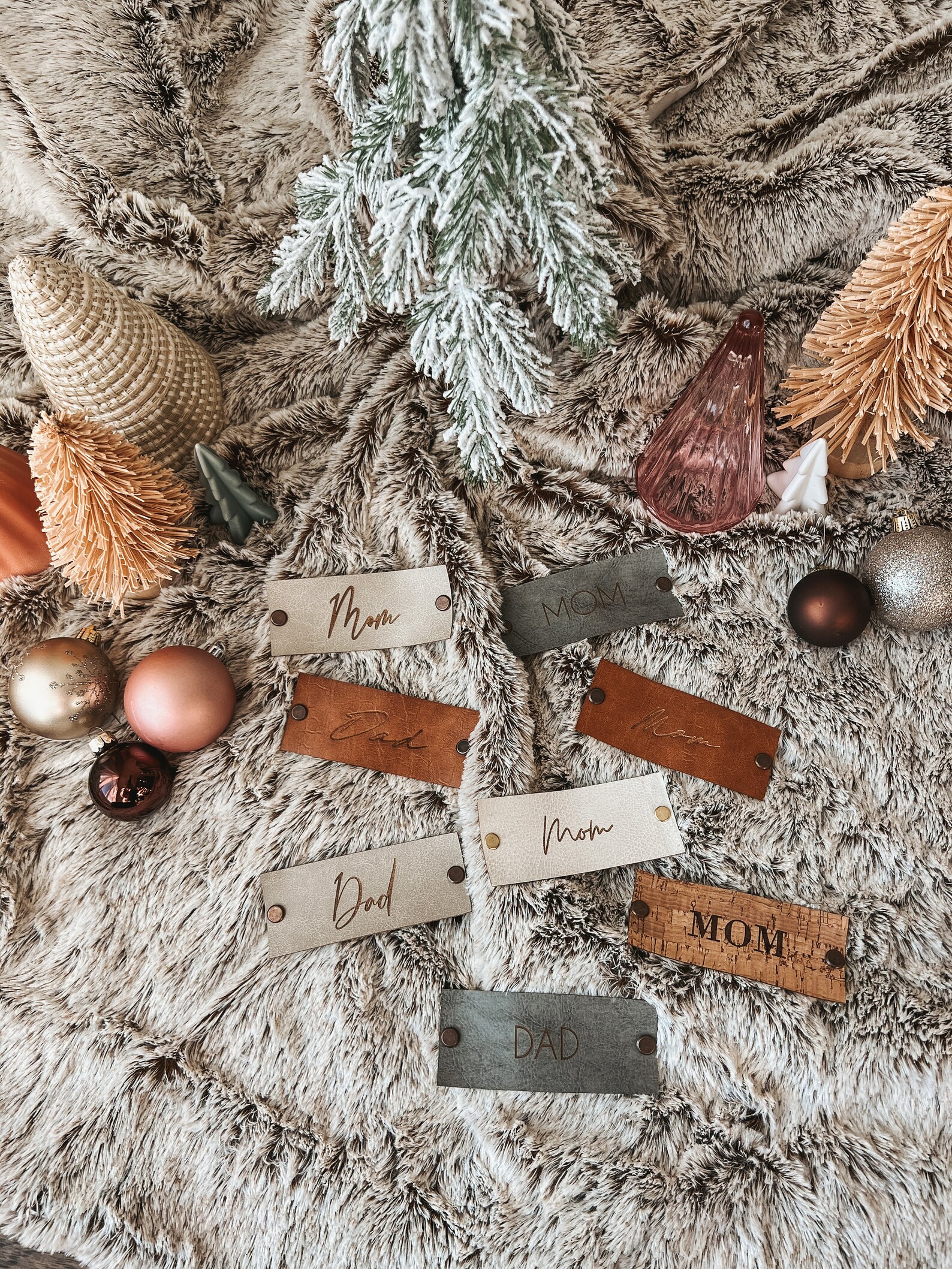 Personalized Leather Stocking Tags Stocking Labels With - Etsy