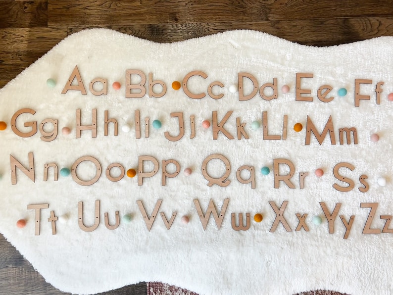 Alphabet Banner Wooden Alphabet Wall Decor Educational - Etsy