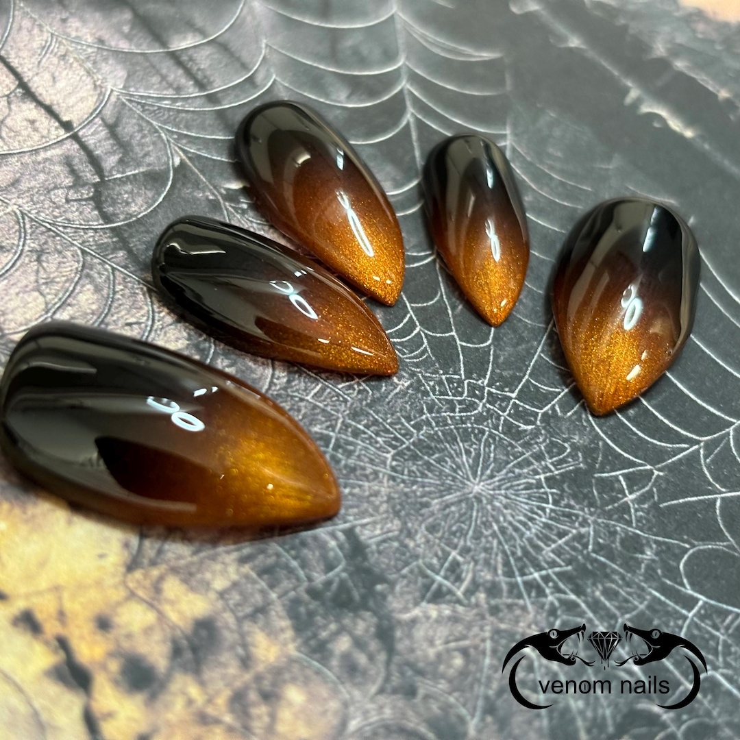 Tigers Eye Gel Press on Nails - Etsy