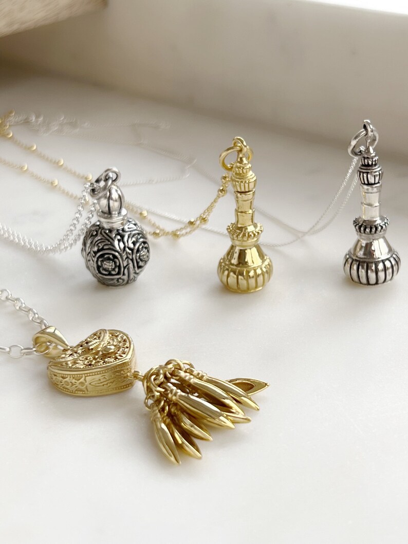 Keya Flower Perfume Bottle Necklace Tiny Spoon Aromatherapy - Etsy