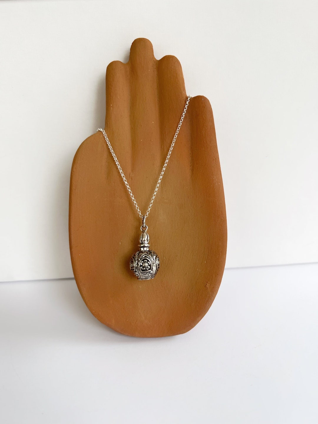 Keya Flower Perfume Bottle Necklace Tiny Spoon Aromatherapy - Etsy