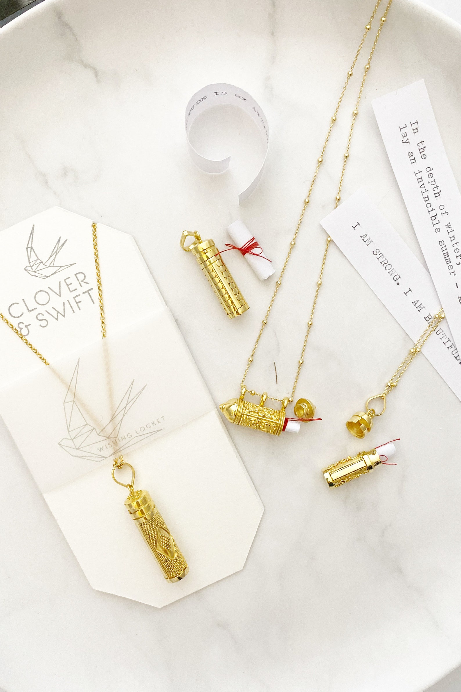 18k Gold Vermeil Arliah Wishing Locket Prayer Box Necklace Pendant on ...