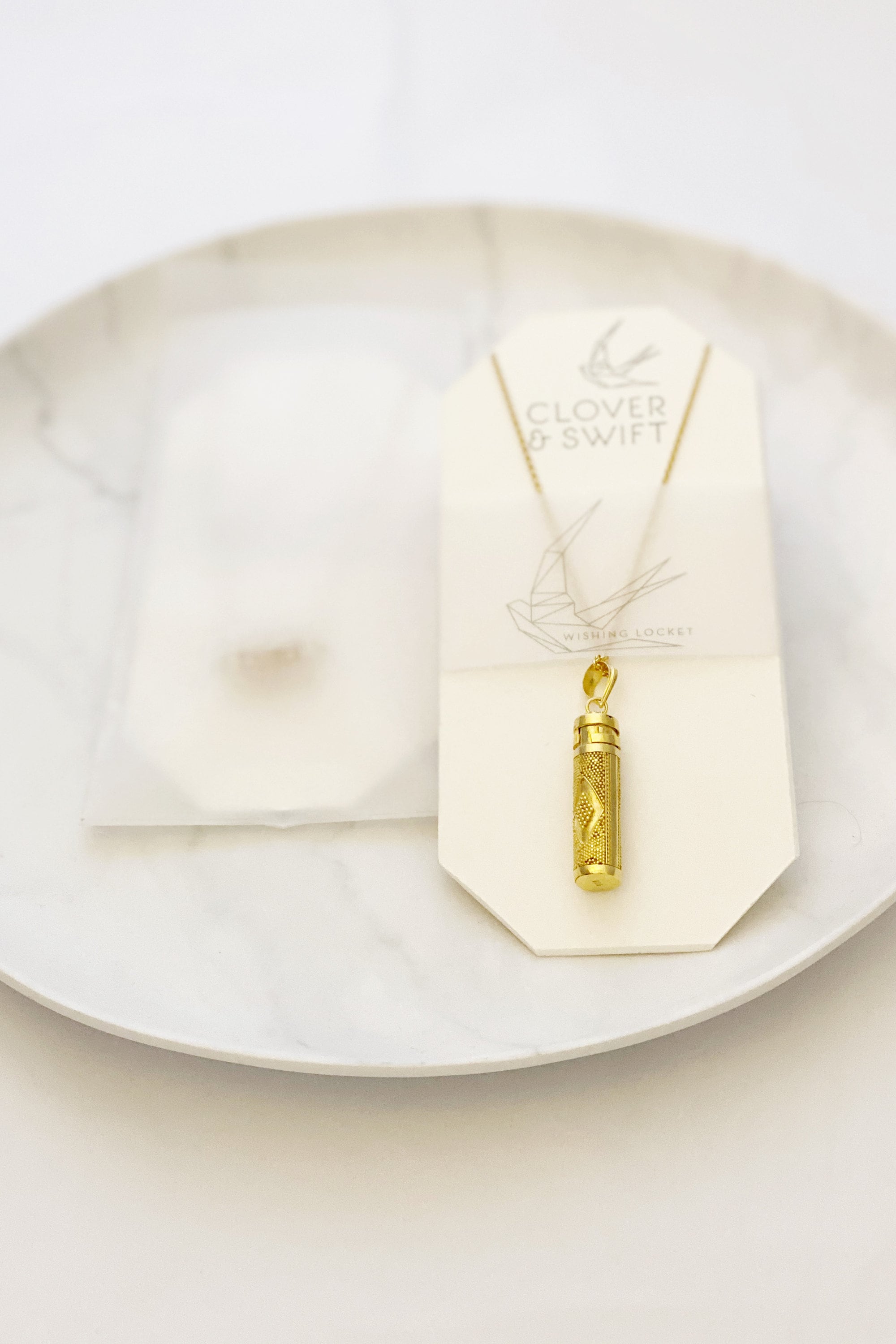 18k Gold Vermeil Arliah Wishing Locket Prayer Box Necklace Pendant on ...