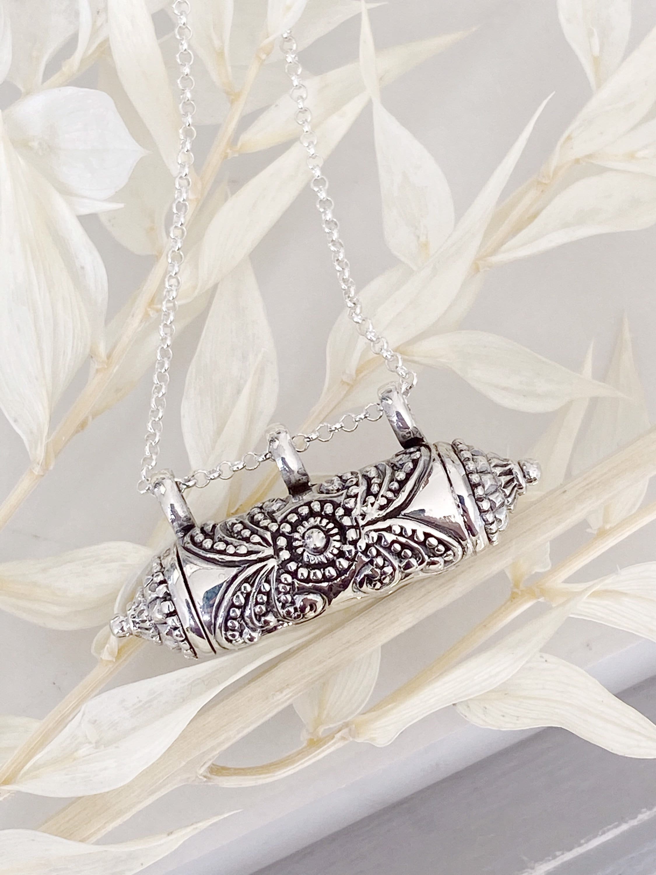 Maya Locket Prayer Necklace in Sterling Silver Available on - Etsy Ireland