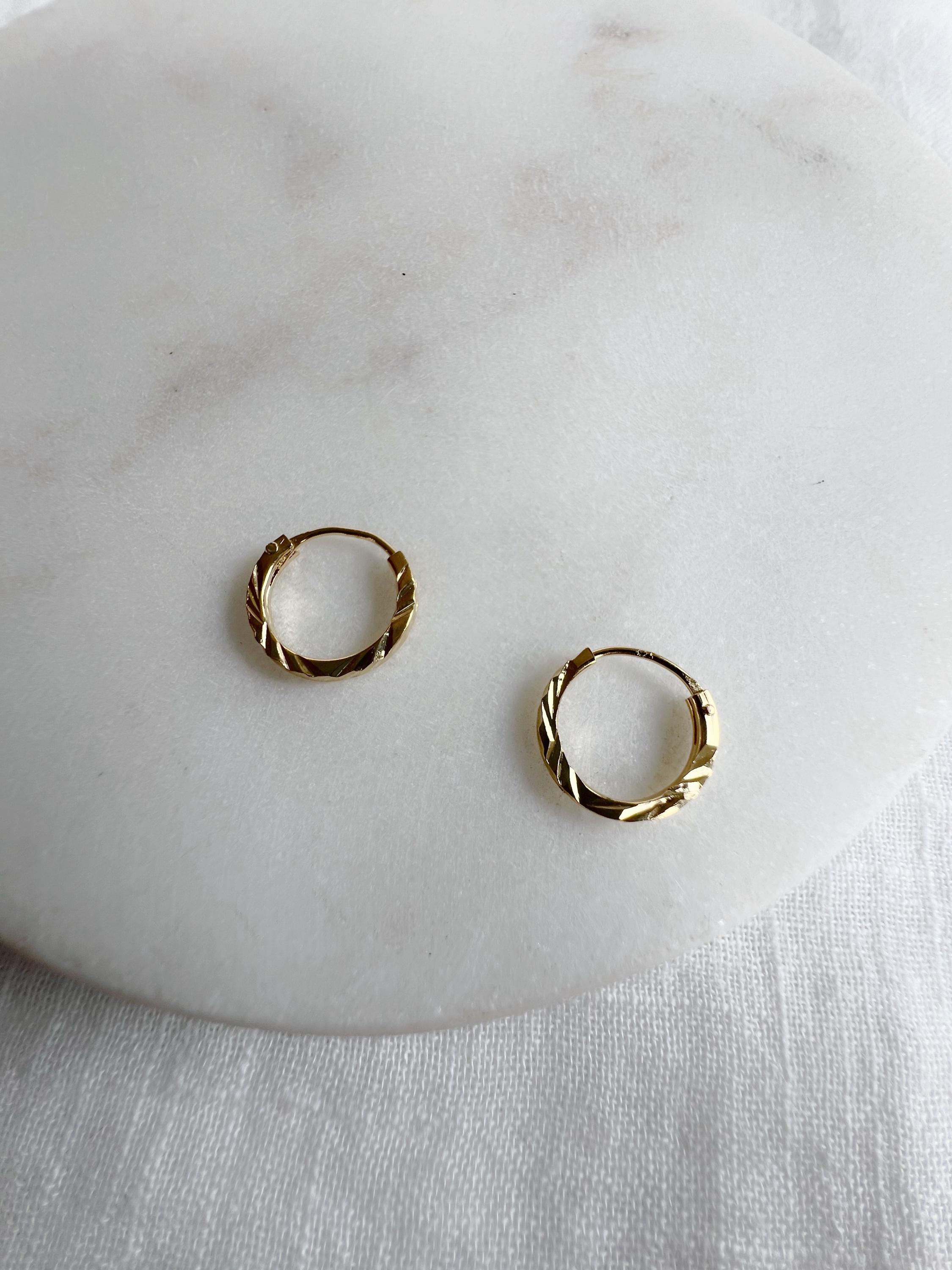 Small Huggie Sleeper Hoops in 18k Gold Plated Sterling Silver - Etsy