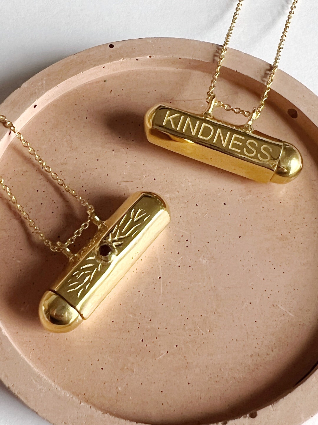 Kindness Wishing Locket Necklace: 18k Gold Plated Sterling Silver - Etsy