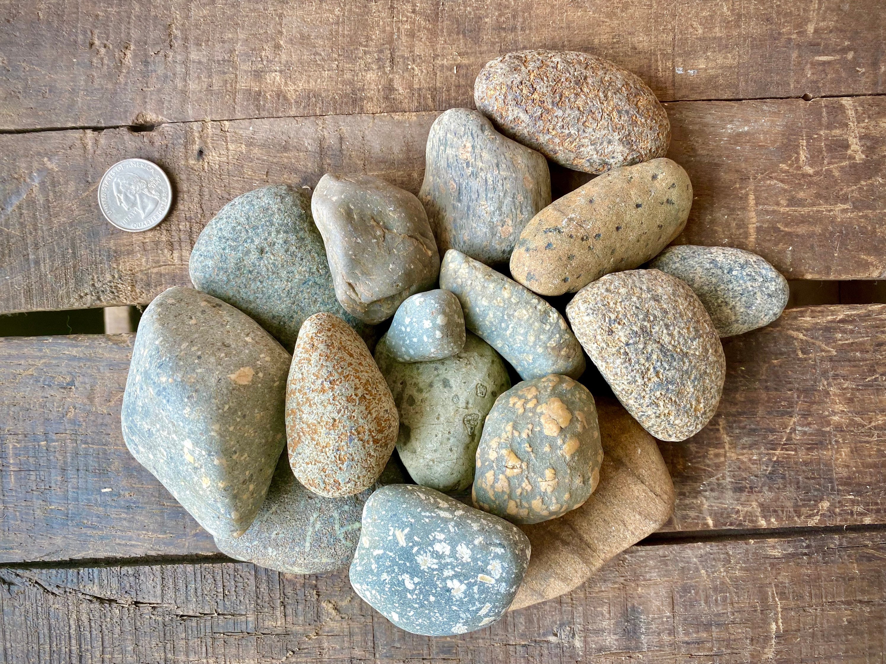 16pc Rock Lot Único Pequeñas Piedras medianas de río | Etsy