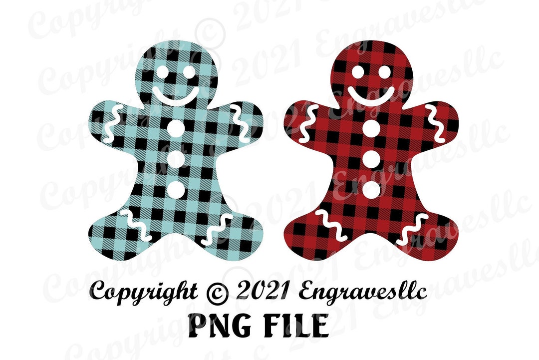 Gingerbread Man Plaid Design, PNG File, Buffalo Plaid Design File - Etsy