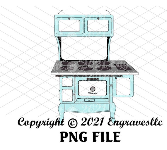 Retro Cook Stove Png File Antique Oven Download - Etsy