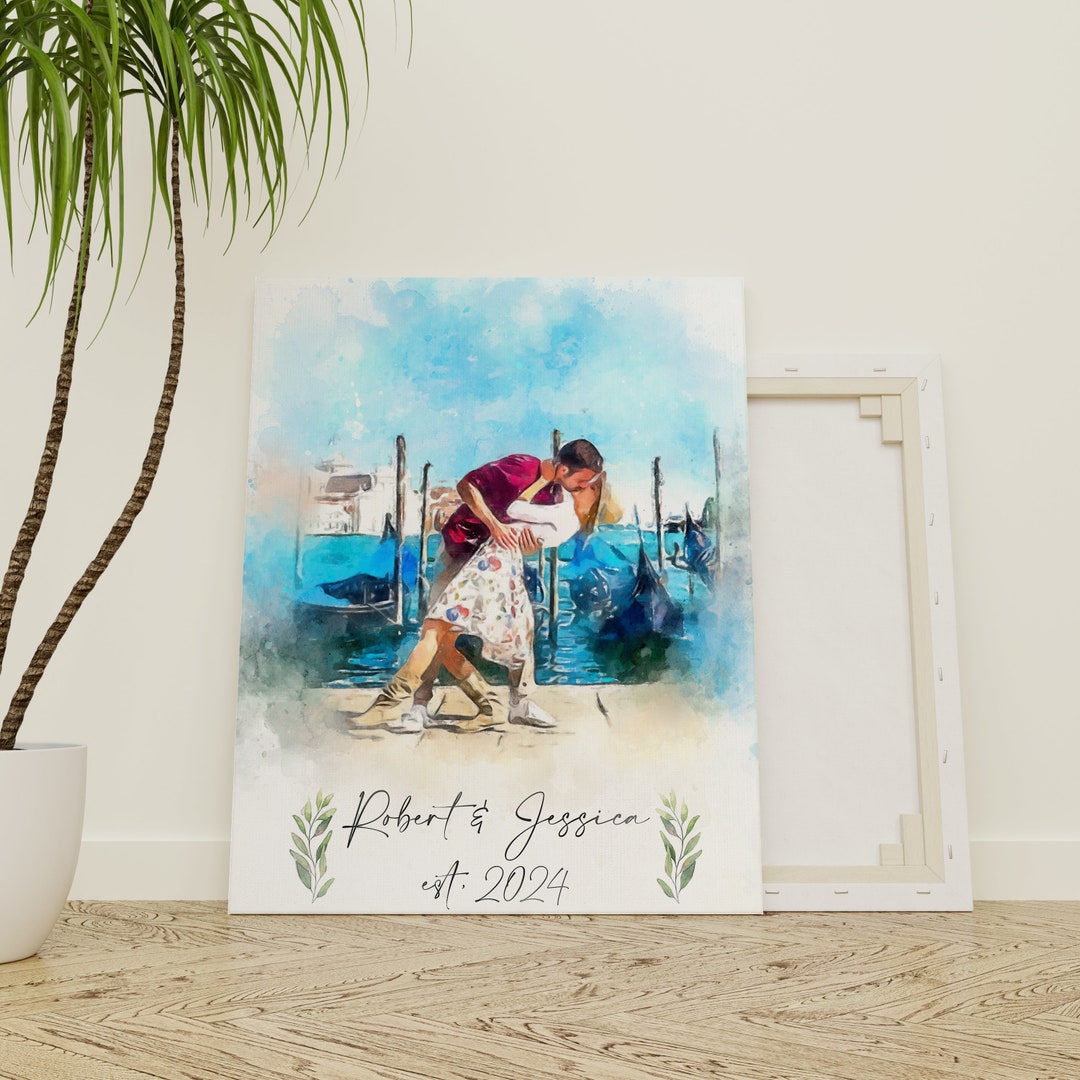 Couple Watercolor Painting From Photo, Personalized Water Color ...