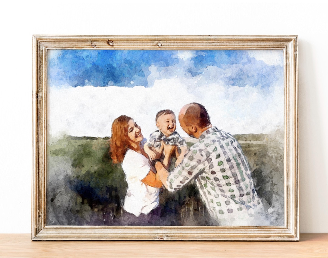 Watercolor Family Portrait, Watercolor Painting From Photo Couple ...