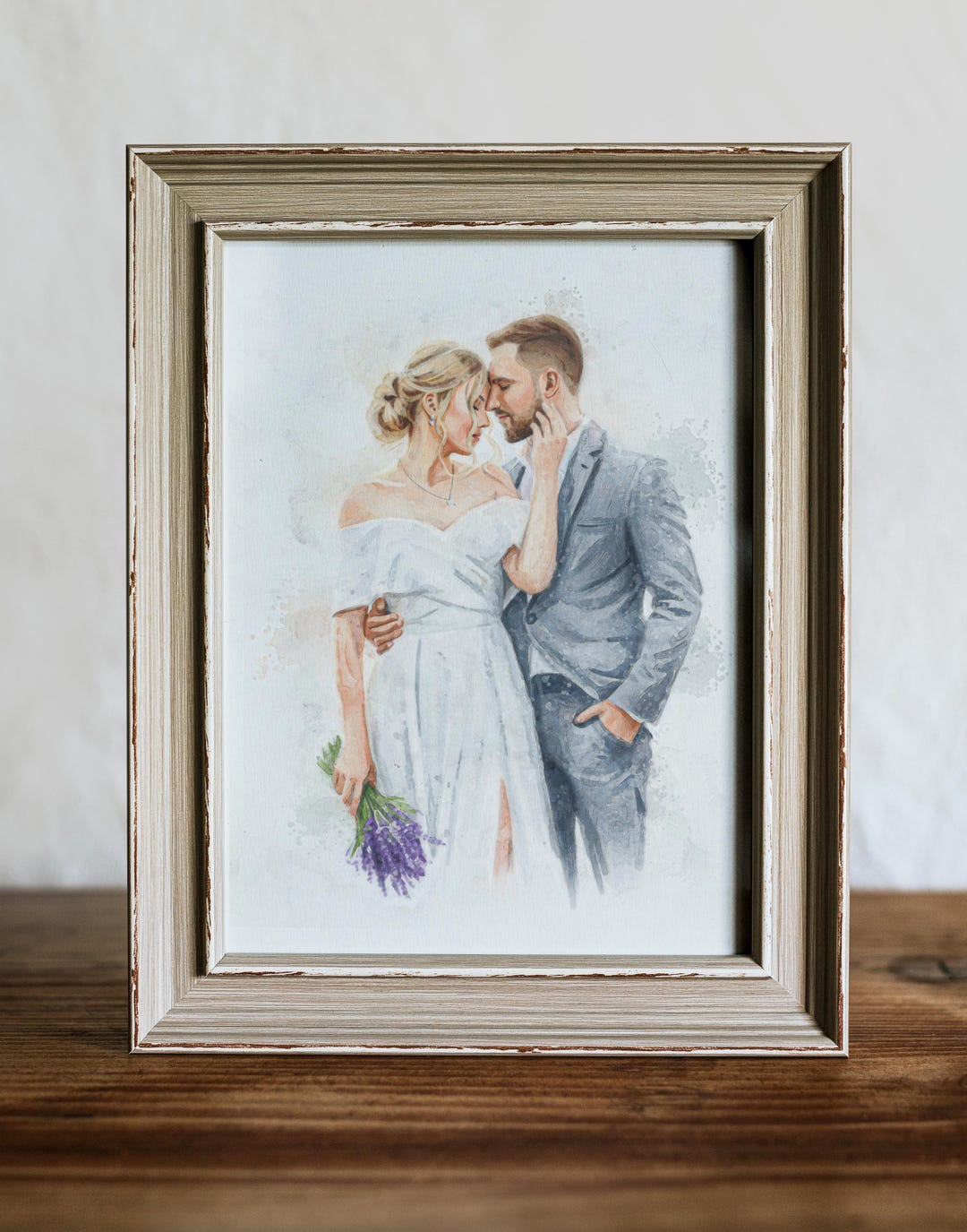 Custom Watercolor Couple Portrait: Anniversary Wedding Painting - Etsy