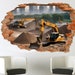 Digger Excavator Wall Sticker 3D Art Poster Mural Transfer Decal Print ...