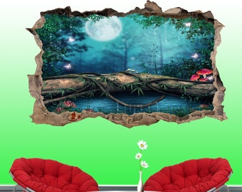 Fantasy Magical Enchanted Forest Wall Sticker Mural Poster | Etsy