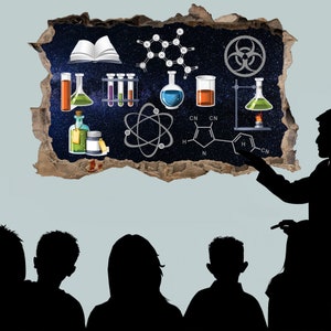 Chemicals Lab Formula Chemistry Educational Wall Sticker Art Poster ...