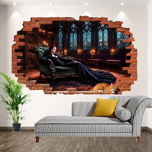 Vampire Gothic Mansion Wall Sticker Art Decal Mural Poster Office Shop ...