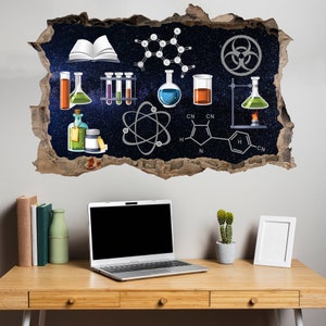 Chemicals Lab Formula Chemistry Educational Wall Sticker Art Poster ...
