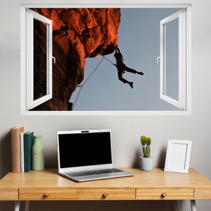 Outdoors Sports Rock Climbing Wall Sticker Art Poster Mural Transfer ...