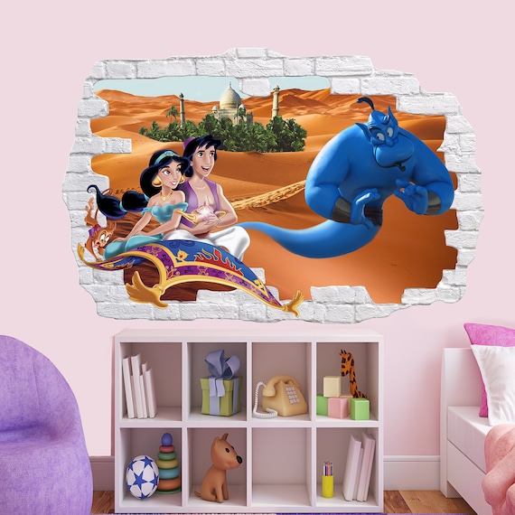 Cartoon Characters Magic Carpet Genie Wall Sticker Art Poster - Etsy