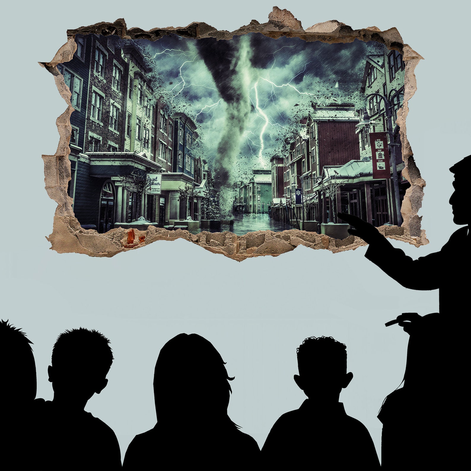 Hurricane Natural Disasters Town Wall Sticker Art Poster Mural - Etsy