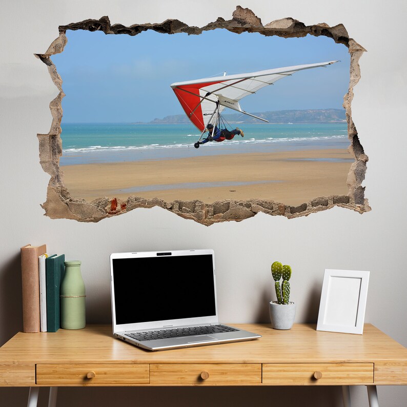 Hang Gliding Air Sports Flying Wall Sticker Art Poster Mural Transfer ...