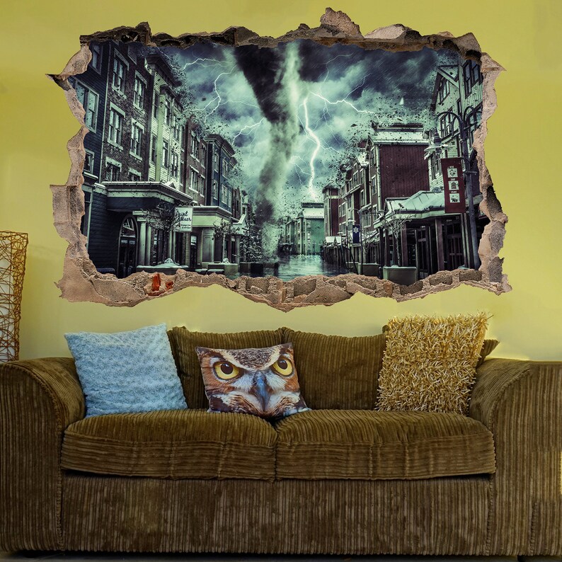 Hurricane Natural Disasters Town Wall Sticker Art Poster Mural - Etsy