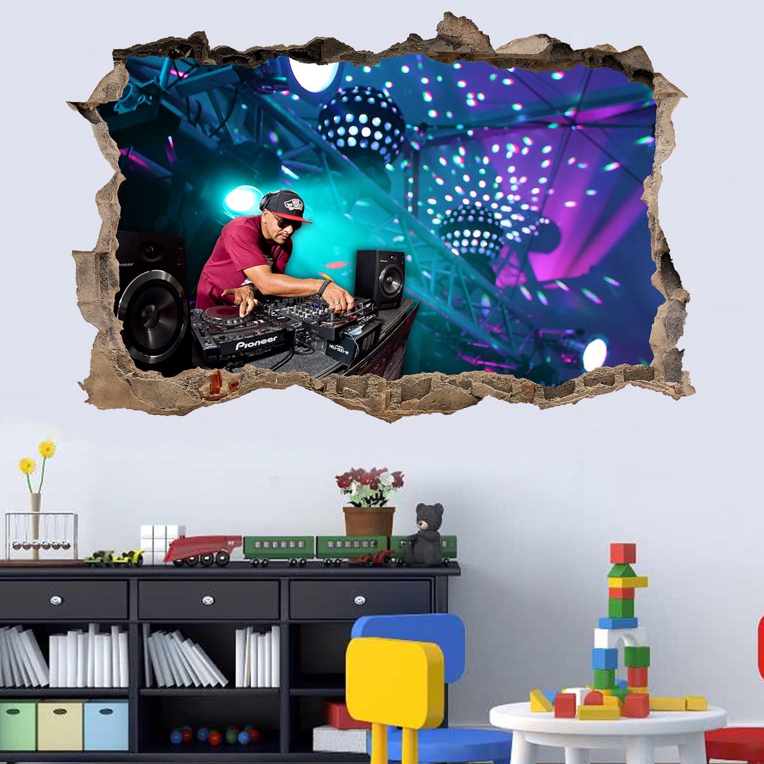 Nightlife Party Music Concert Dance DJ Decks Wall Sticker Art Poster ...