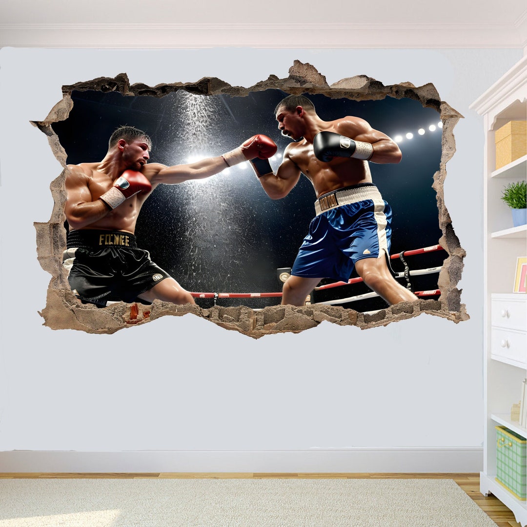 Boxers on the Ring Wall Sticker Art Poster Mural Transfer Decal Print ...