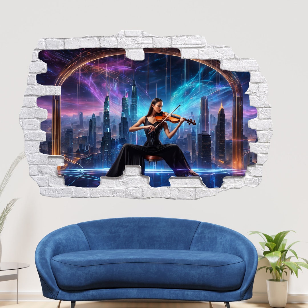 Classical Music Violin Wall Decal Sticker Mural Art Poster Room Office ...