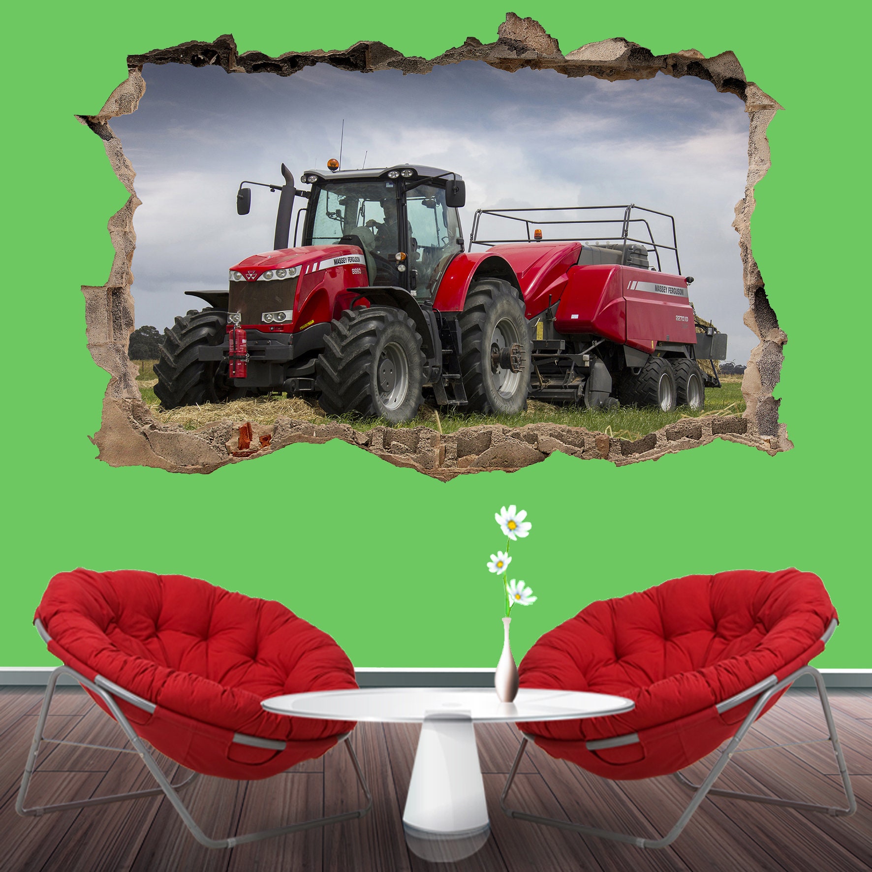 Agricultural Tractor Farming Machinery Wall Sticker Art Poster - Etsy