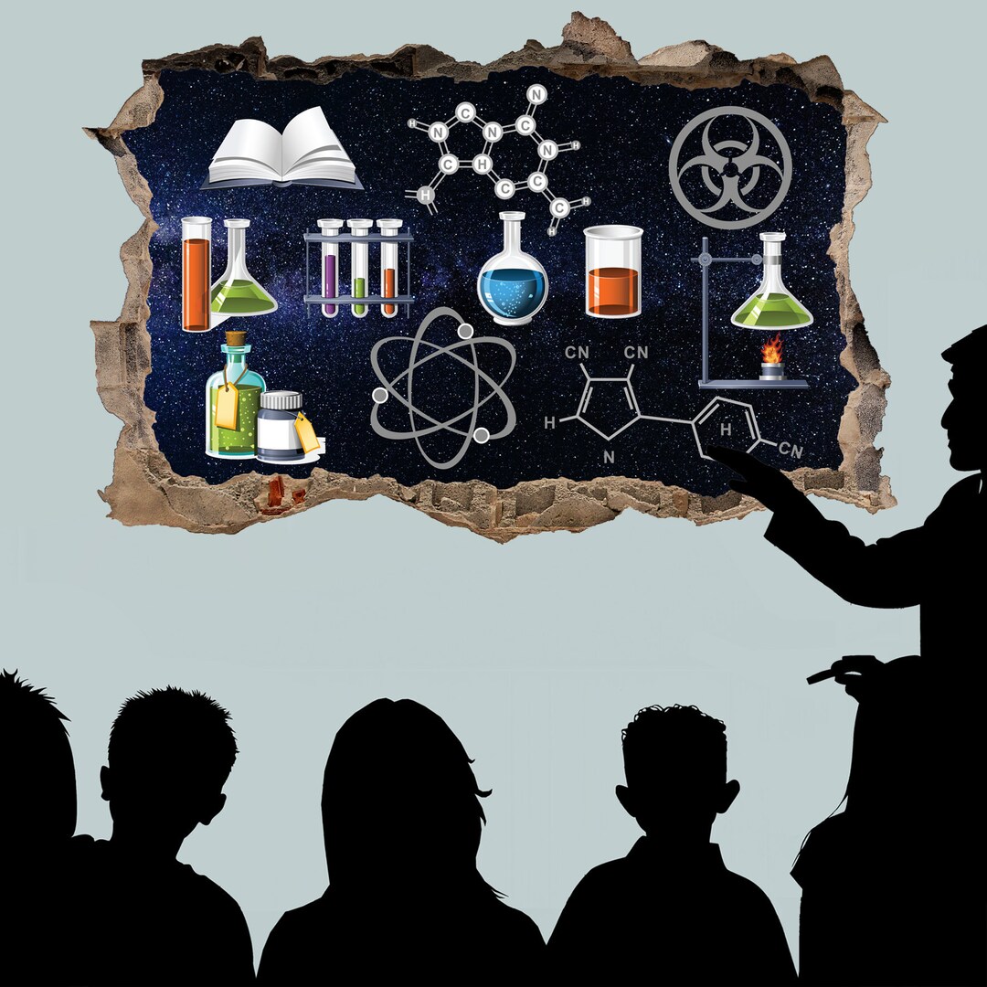 Chemicals Lab Formula Chemistry Educational Wall Sticker Art Poster ...