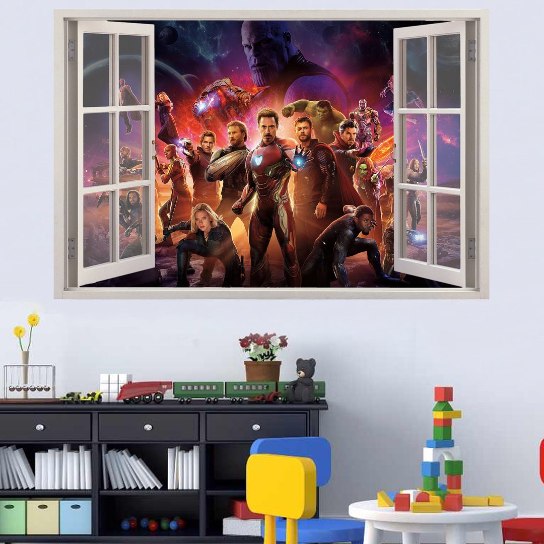 Superheroes All Avengers Characters Wall Sticker Art Mural Transfer ...