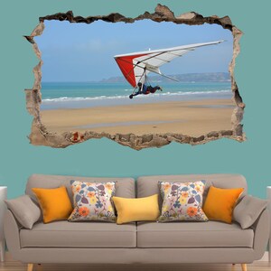 Hang Gliding Air Sports Flying Wall Sticker Art Poster Mural Transfer ...