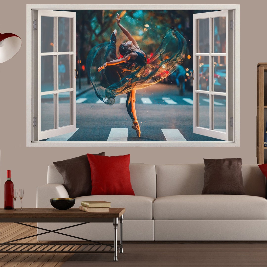 Street Dance Dancer Ballerina Wall Sticker Art Poster Mural Transfer ...