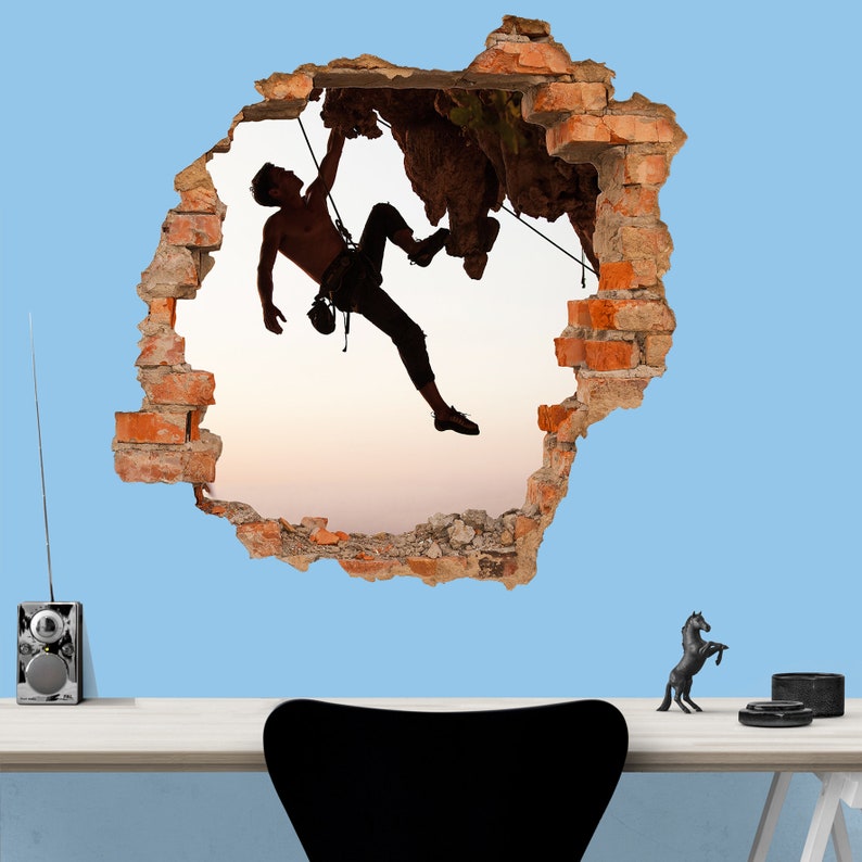 Outdoors Sports Rock Climbing Wall Sticker Art Poster Mural | Etsy UK