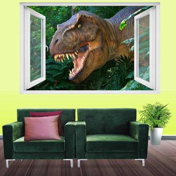 Forest Trex Dinosaur Wall Sticker Mural Poster Decal Room | Etsy