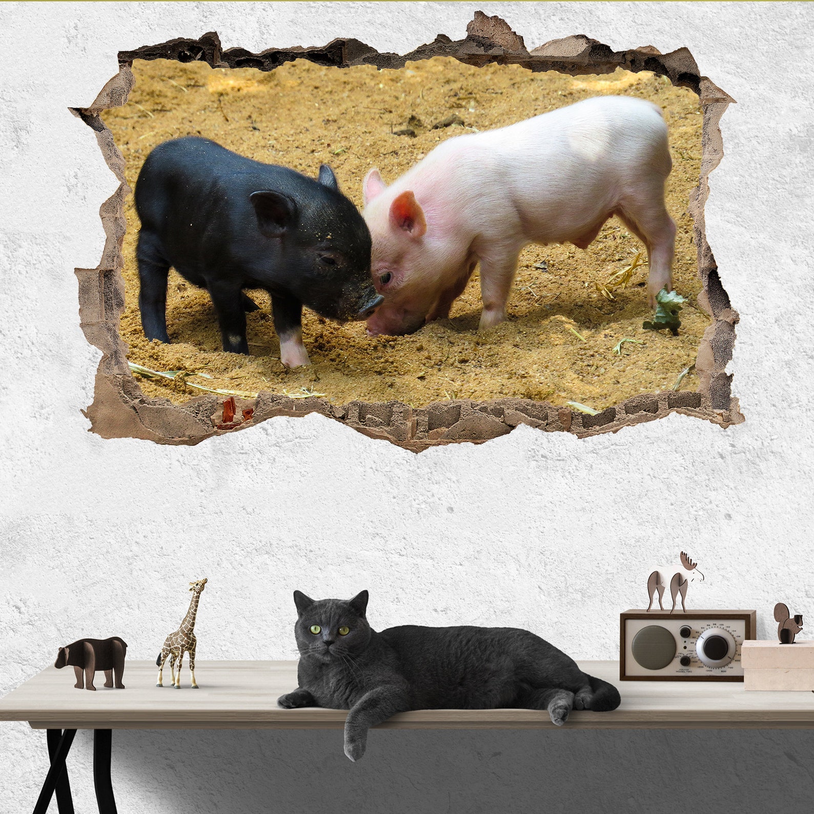 Farm Animals Piglets Pigs Barn Wall Sticker Art Poster Mural | Etsy