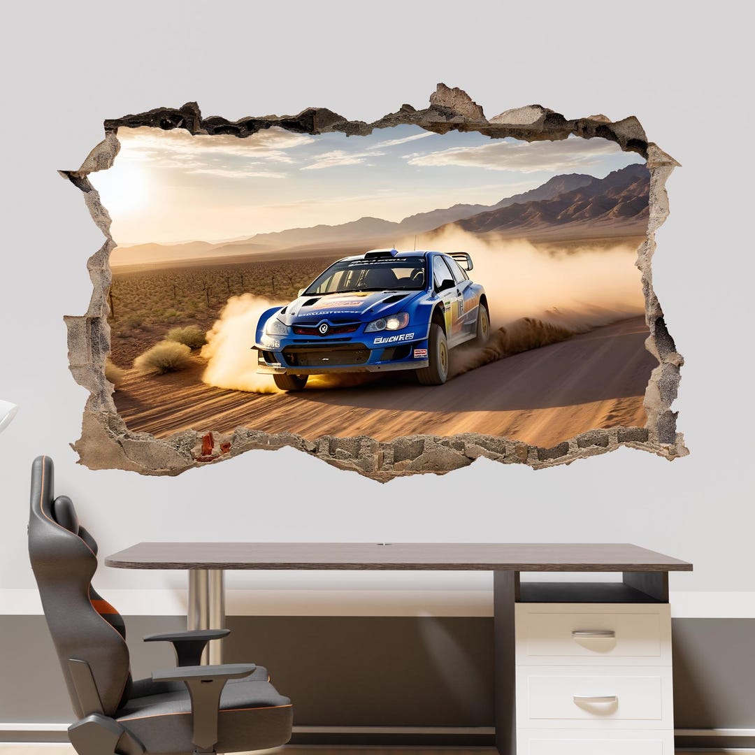 Desert Rally Car Wall Decal Sticker Mural Self-adhesive Poster Office ...