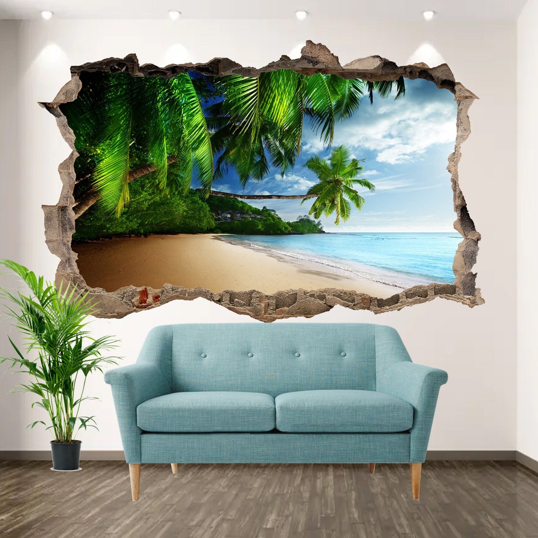 Beach Sea Tropical Super Size Wall Sticker Art Poster Mural Decal Room ...