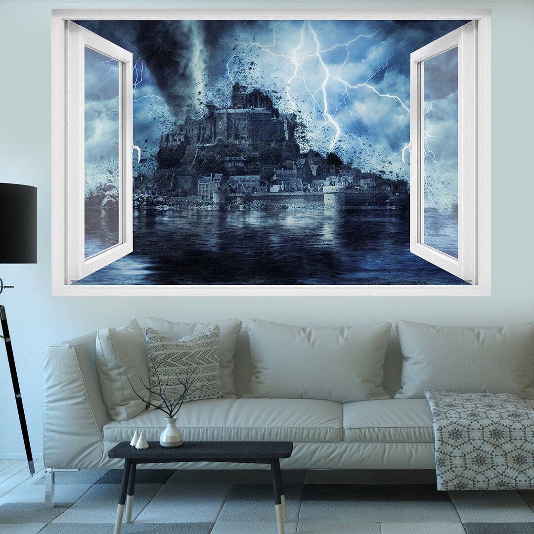 Storm Natural Disasters Chateau Wall Sticker Art Poster Mural Transfer ...