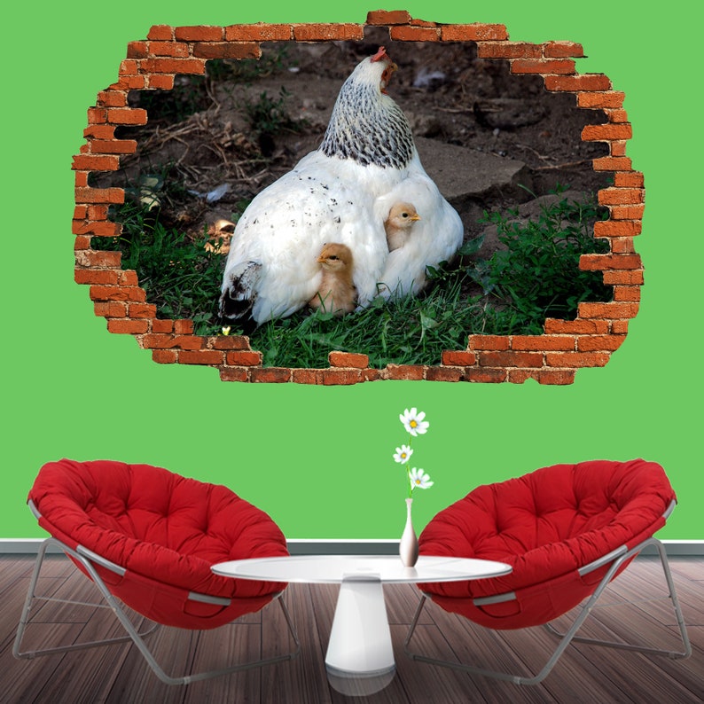 Farm Animals Chicken Hen Chicks Wall Sticker Art Poster Mural - Etsy