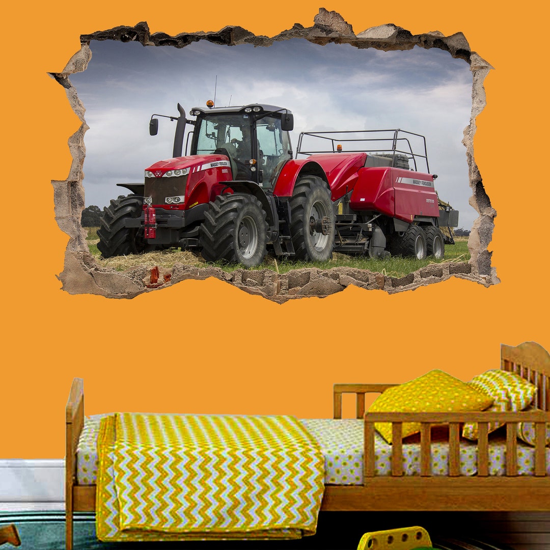 Agricultural Tractor Farming Machinery Wall Sticker Art Poster Mural ...