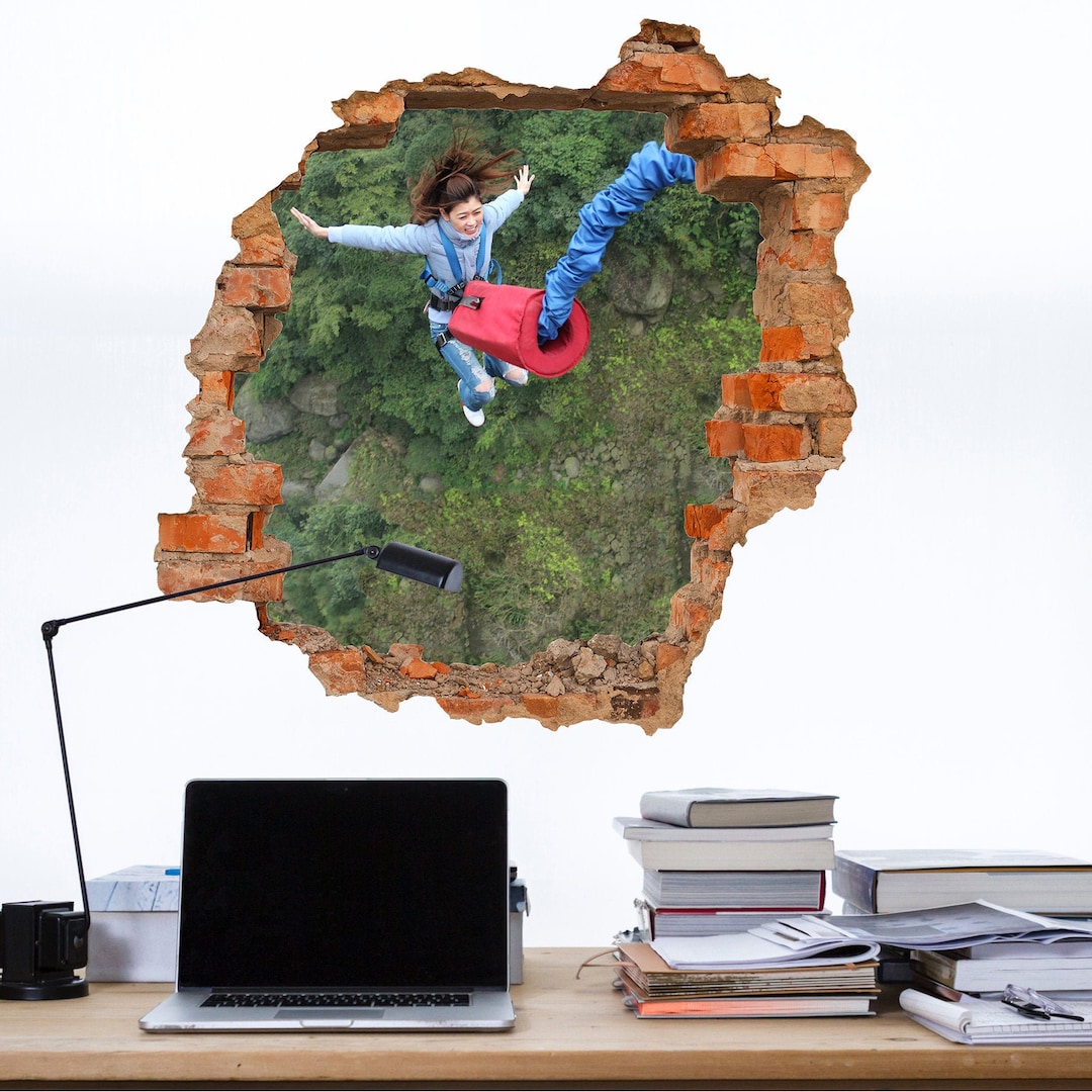 Outdoors Adventure Bungee Jumping Wall Sticker Art Poster Mural ...