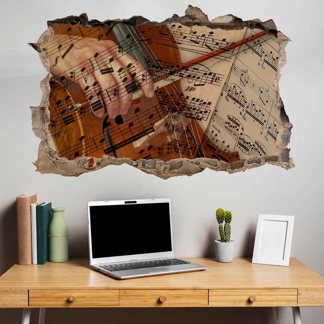 Musician Violin Musical Notes Wall Sticker Art Poster Mural Transfer ...