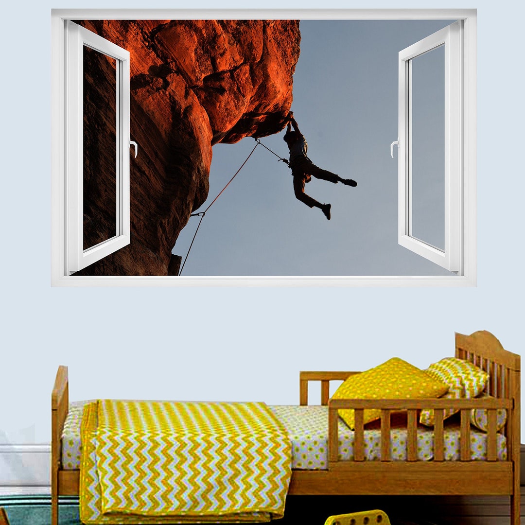 Outdoors Sports Rock Climbing Wall Sticker Art Poster Mural Transfer ...