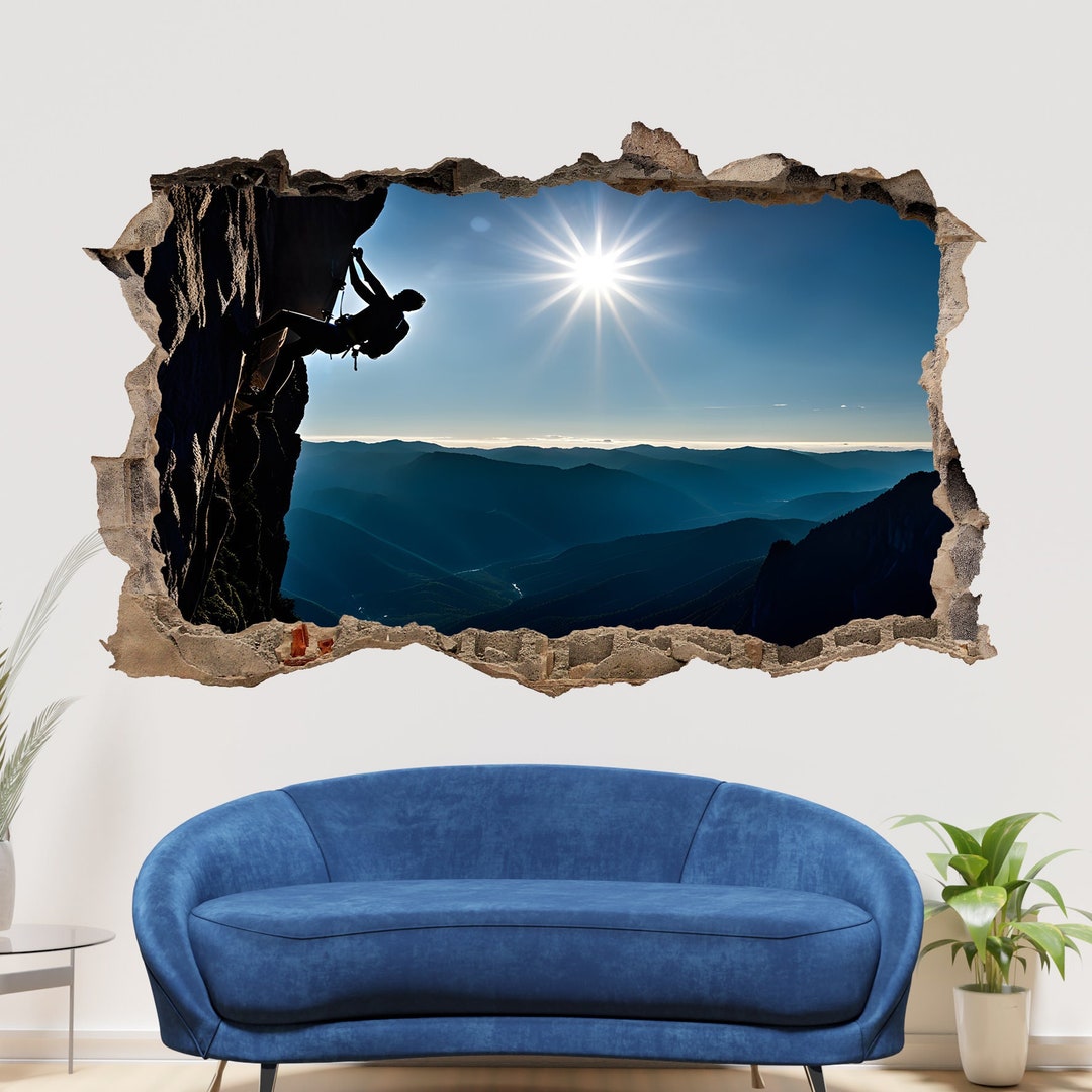 Extreme Rock Climbing Wall Sticker Decal Mural Art Poster Office ...