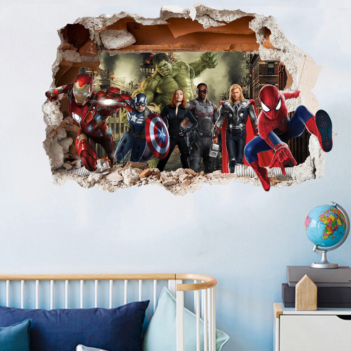 Superheroes Avengers Characters Wall Sticker Art Poster Mural - Etsy