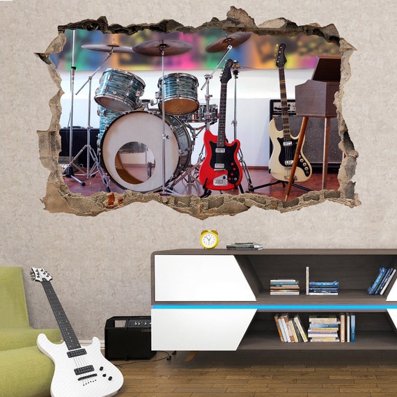 Music Band Equipment Wall Sticker Art Poster Mural Transfer | Etsy